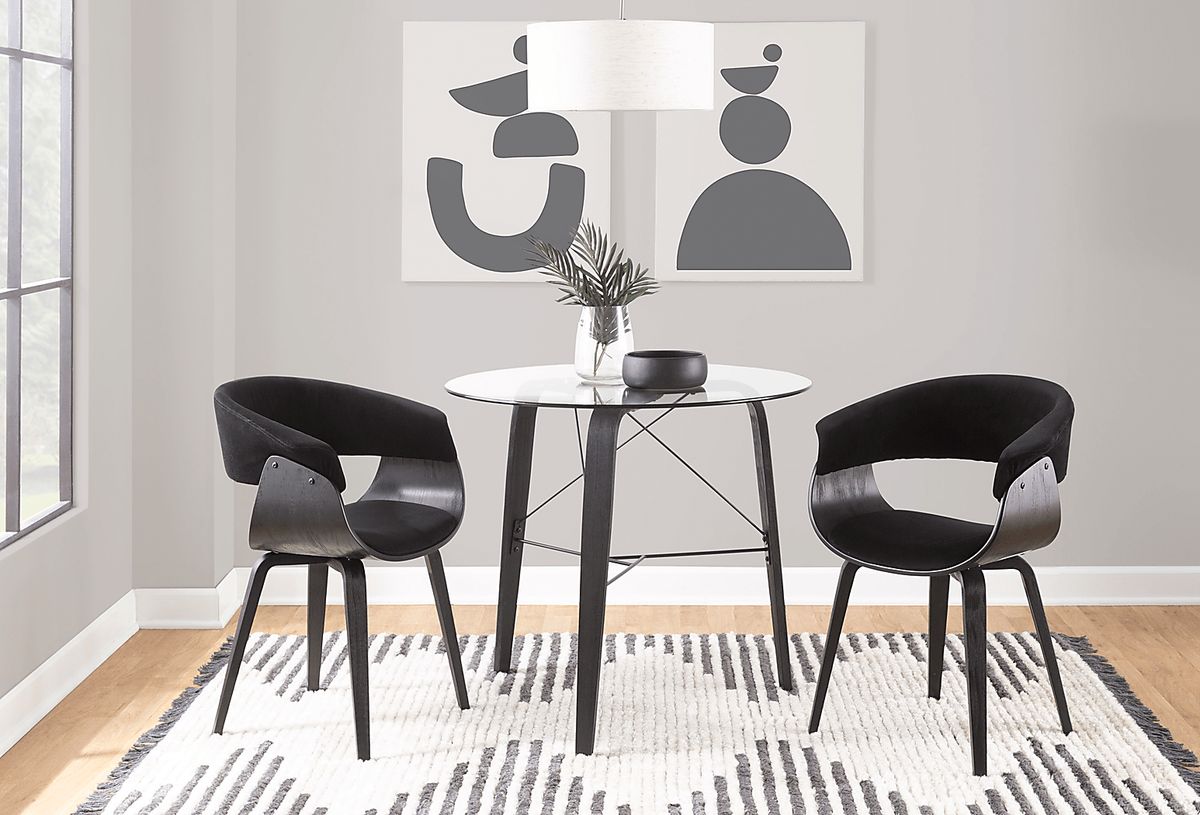 Kahmiel III Black Black,Colors Velvet Plush Arm Chair, Set Of 2 | Rooms ...