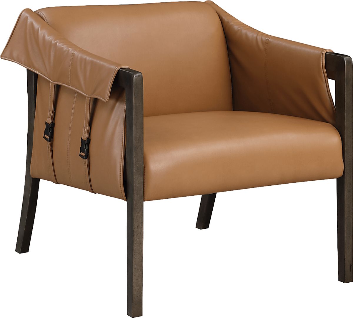 Kahul Camel Brown Polyurethane Fabric Accent Chair | Rooms to Go