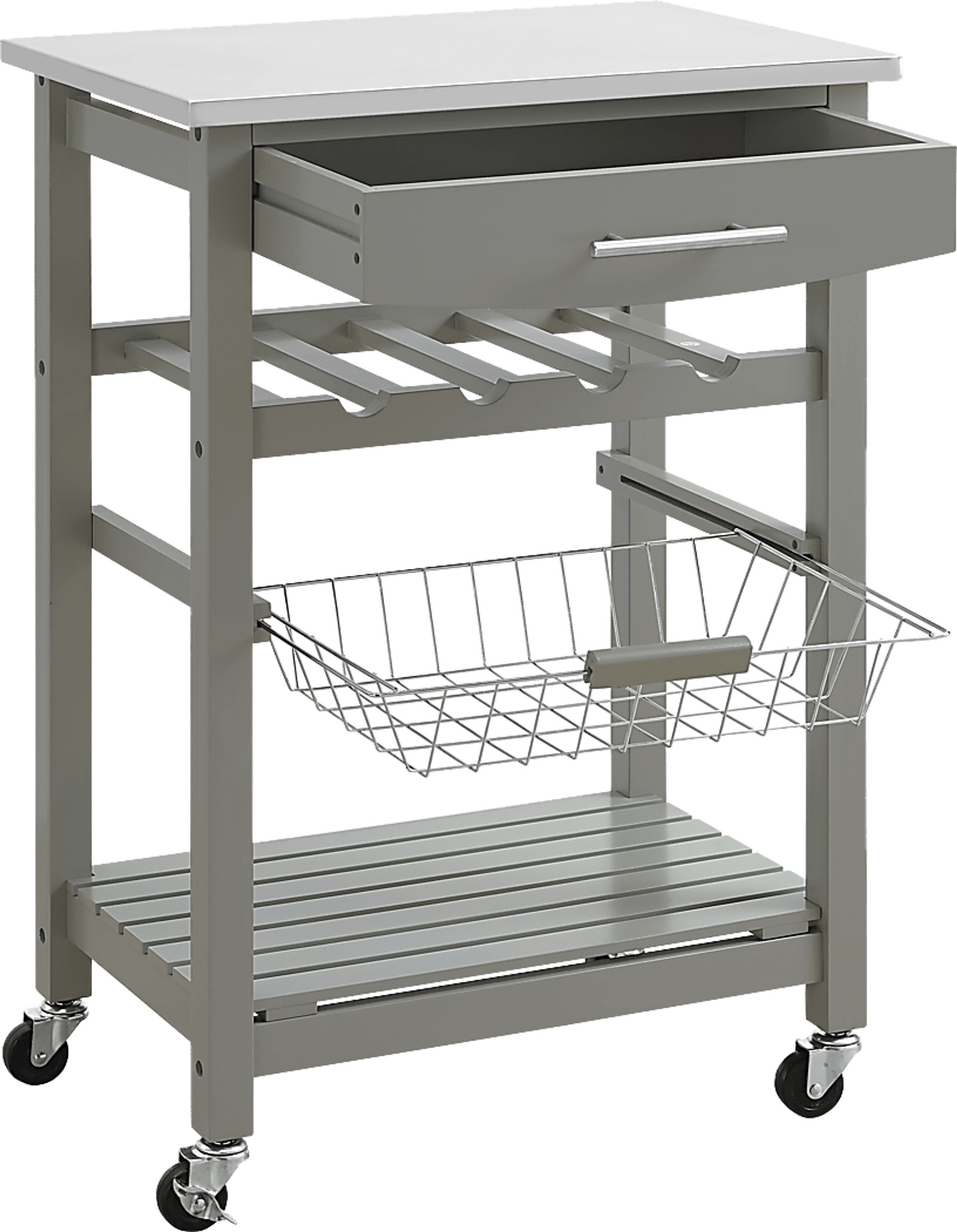 Kalany Gray Kitchen Cart | Rooms to Go
