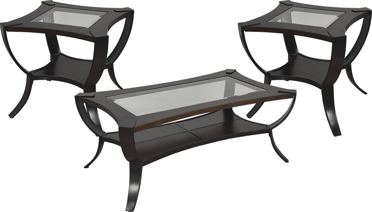Kamden Godiva Brown 3 Pc Table Set | Rooms to Go