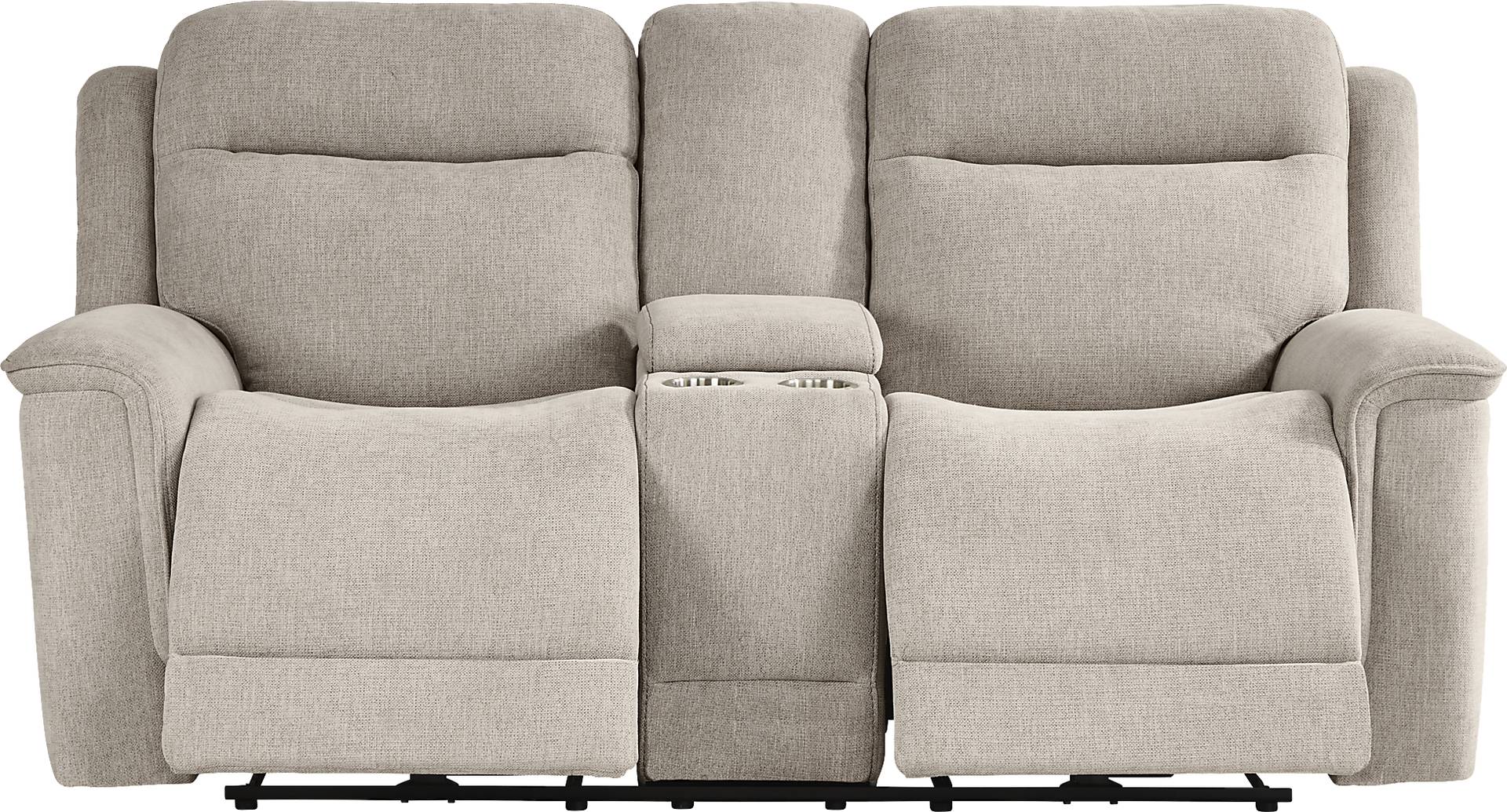 Kamden Place 3 Pc Cement Polyester Fabric Dual Power Reclining Living Room Set With Dual Power ...