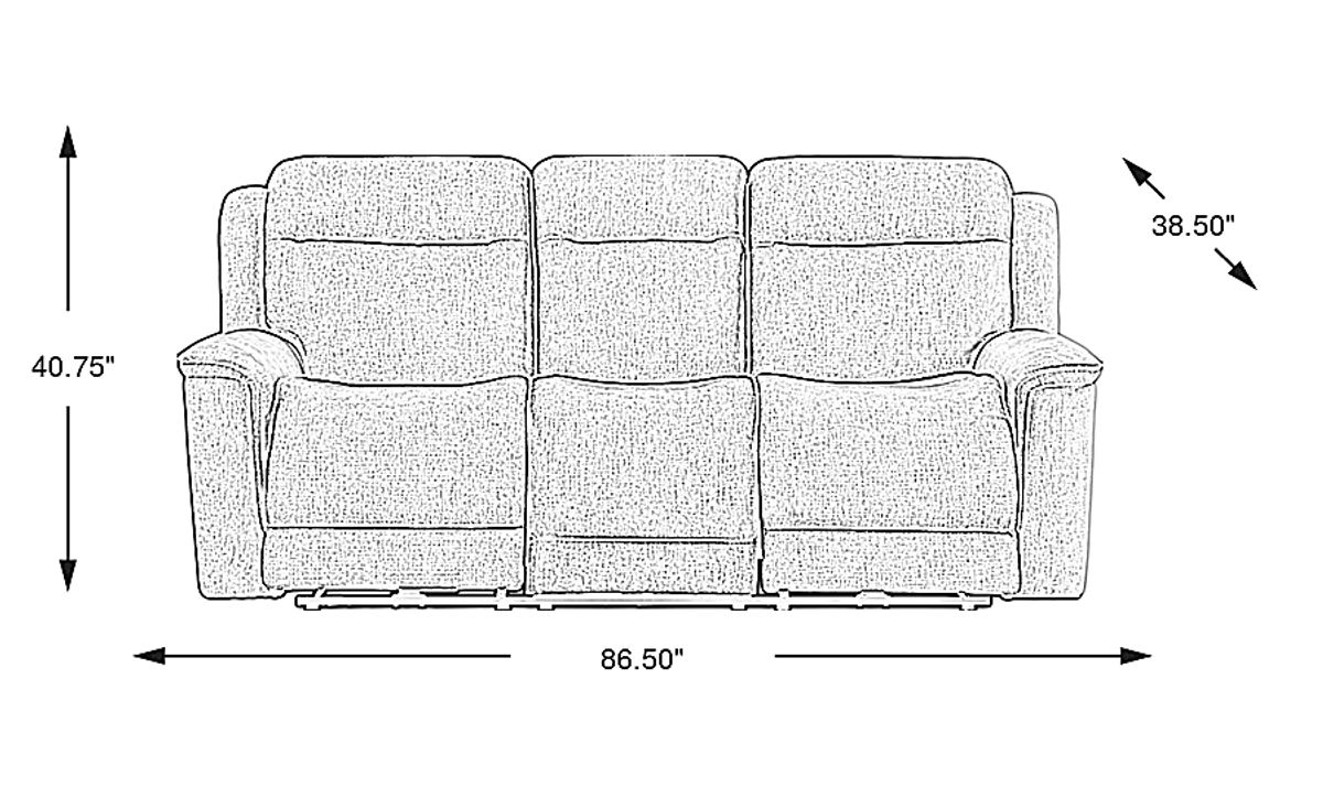 Kamden Place Cement Polyester Fabric Dual Power Reclining Sofa | Rooms ...