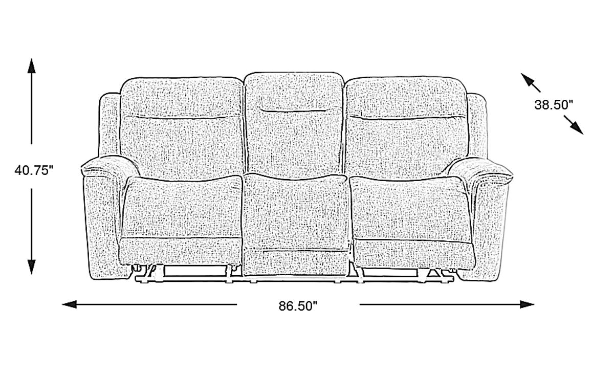 Kamden Place Beige Polyester Fabric Non-Power Reclining Sofa | Rooms to Go