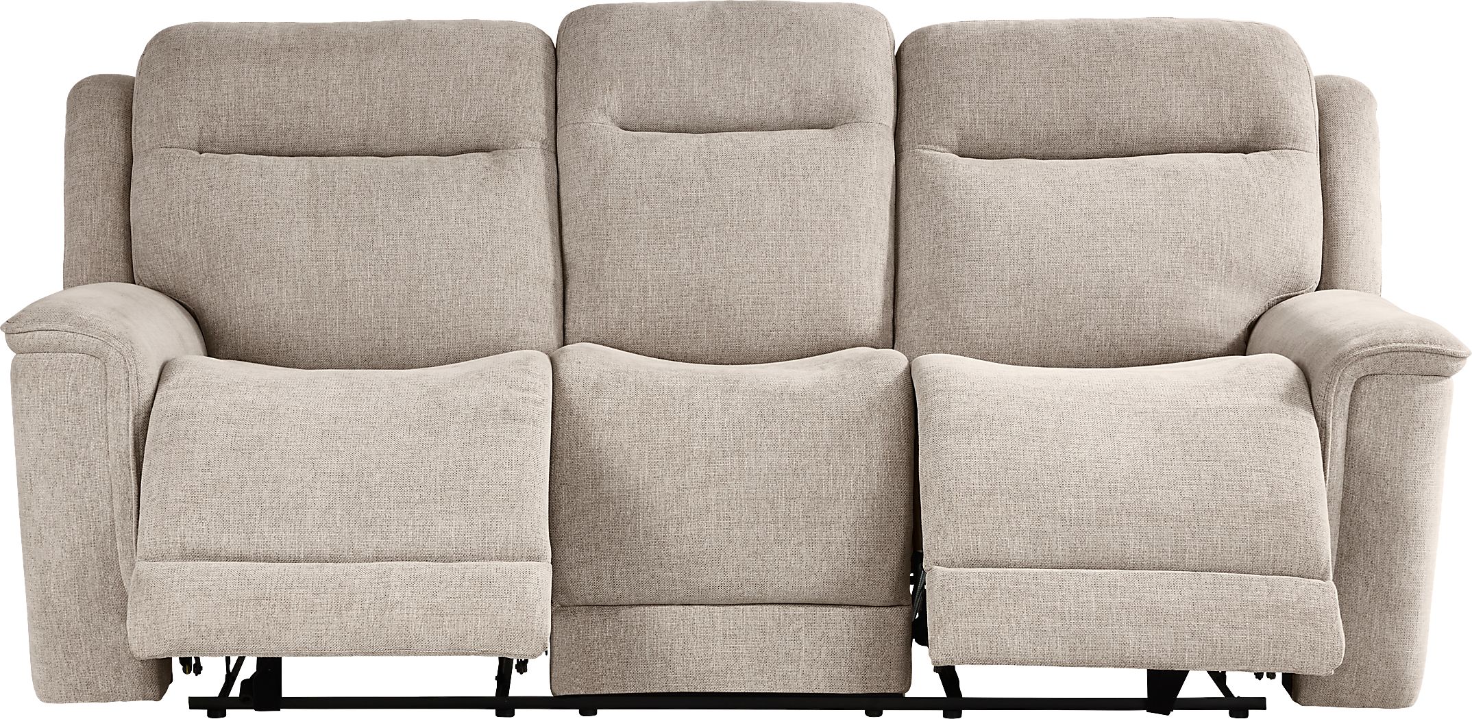 Kamden Place Cement Polyester Fabric Dual Power Reclining Loveseat ...