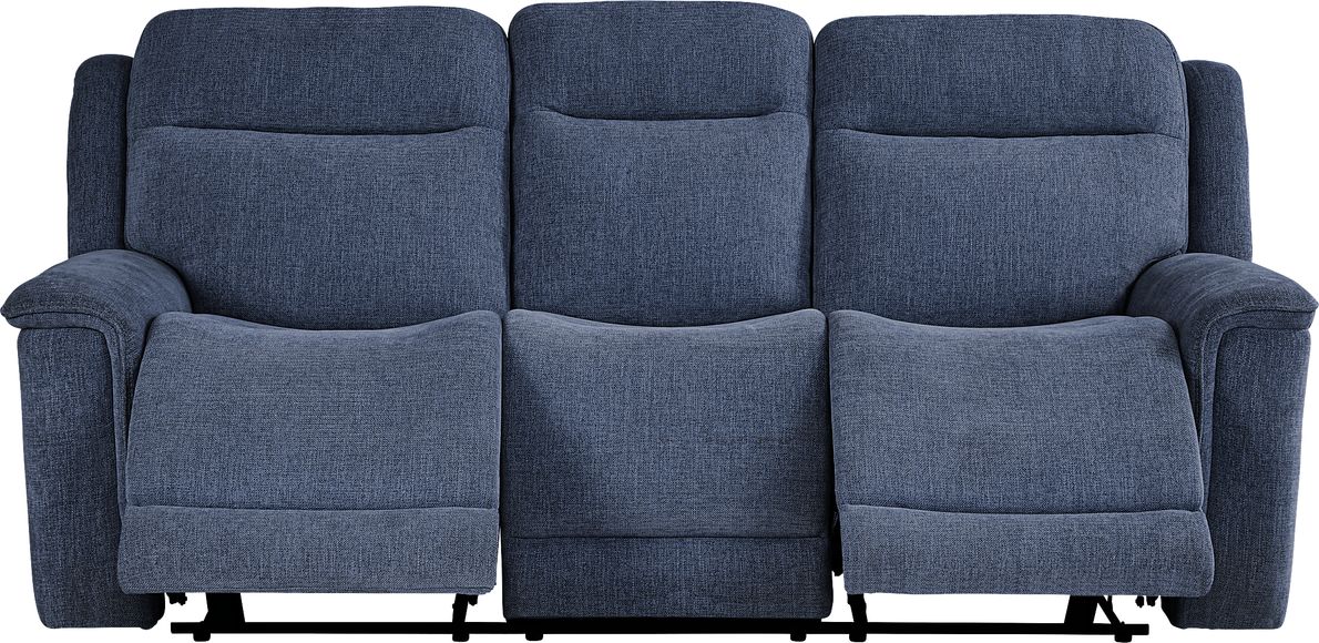 Kamden Place Cobalt Blue Polyester Fabric Non-Power Reclining Sofa ...