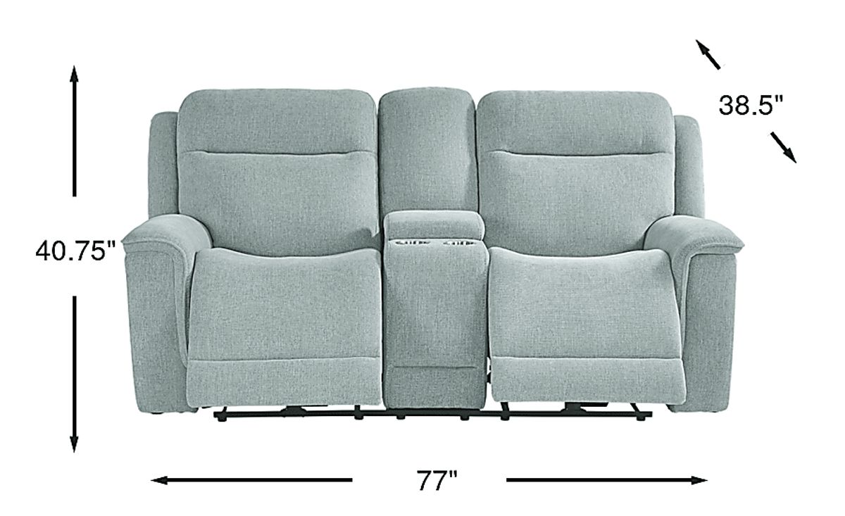 Kamden Place Seafoam Green Woven Dual Power Reclining Loveseat | Rooms ...
