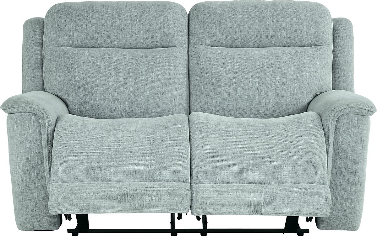 Kamden Place 2 Pc Seafoam Green Polyester Fabric Dual Power Reclining ...