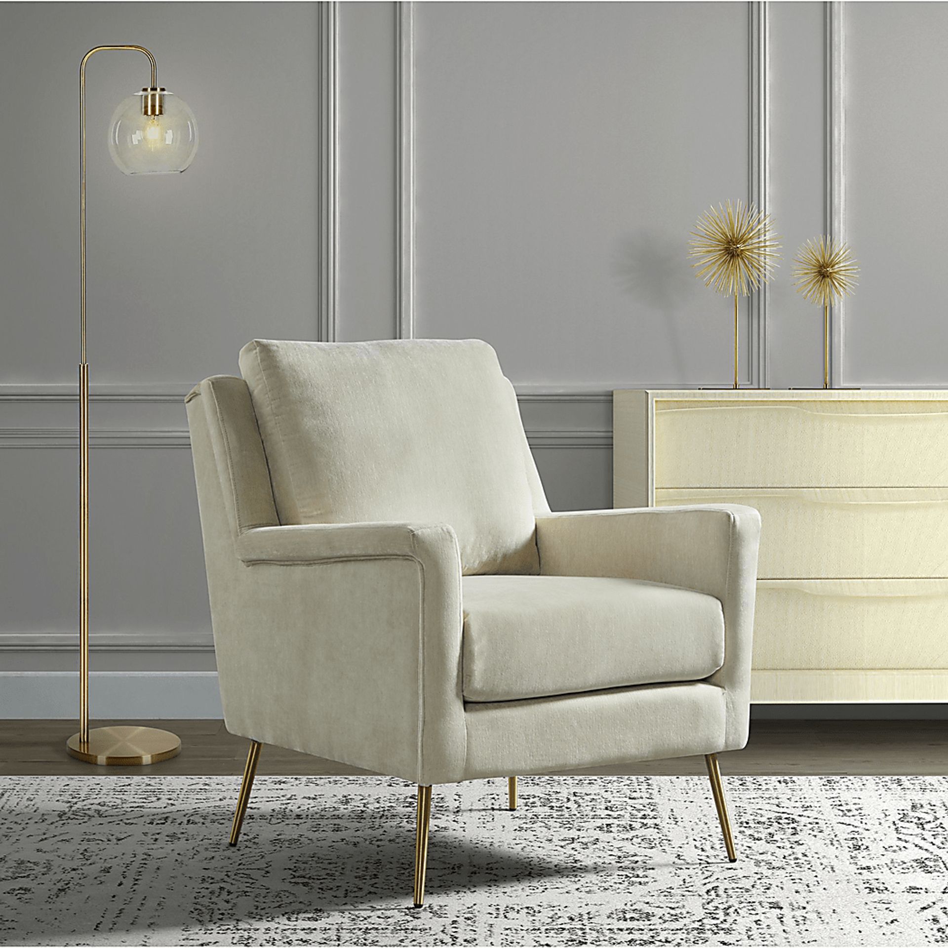 Kamela Beige Polyester Fabric Accent Chair | Rooms to Go