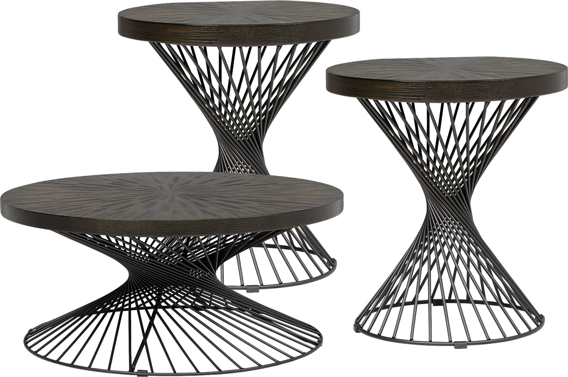 Kanister Walnut Dark Wood 3 Pc Table Set | Rooms to Go Kanister Walnut Dark Wood 3 Pc Table Set | Rooms to Go