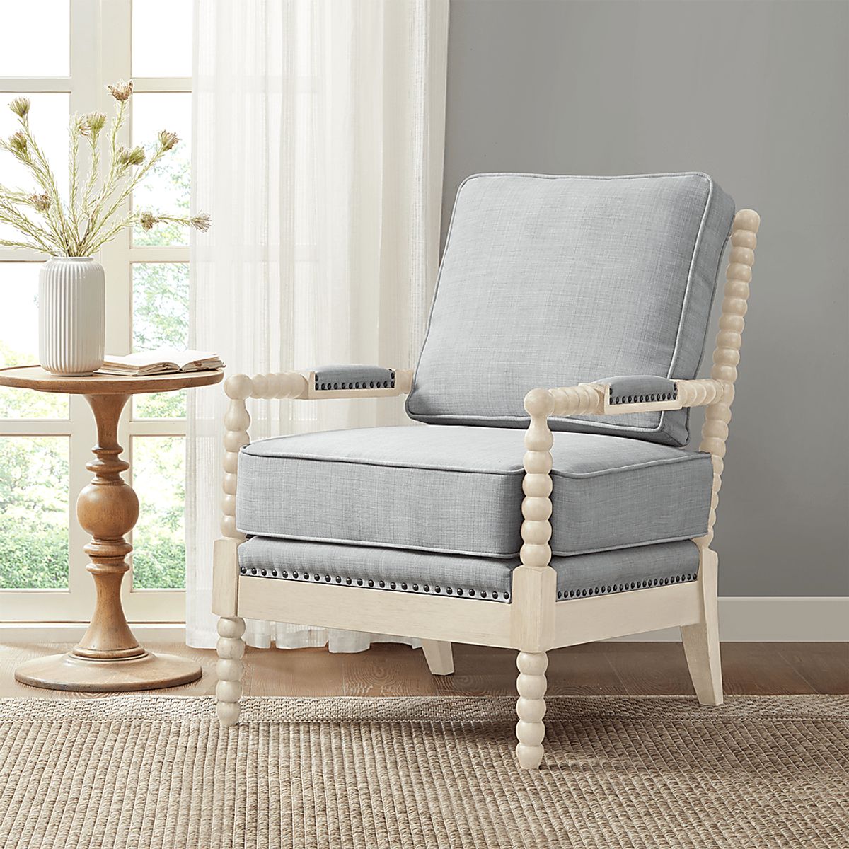 Kasch Light Blue Polyester Fabric Accent Chair | Rooms to Go