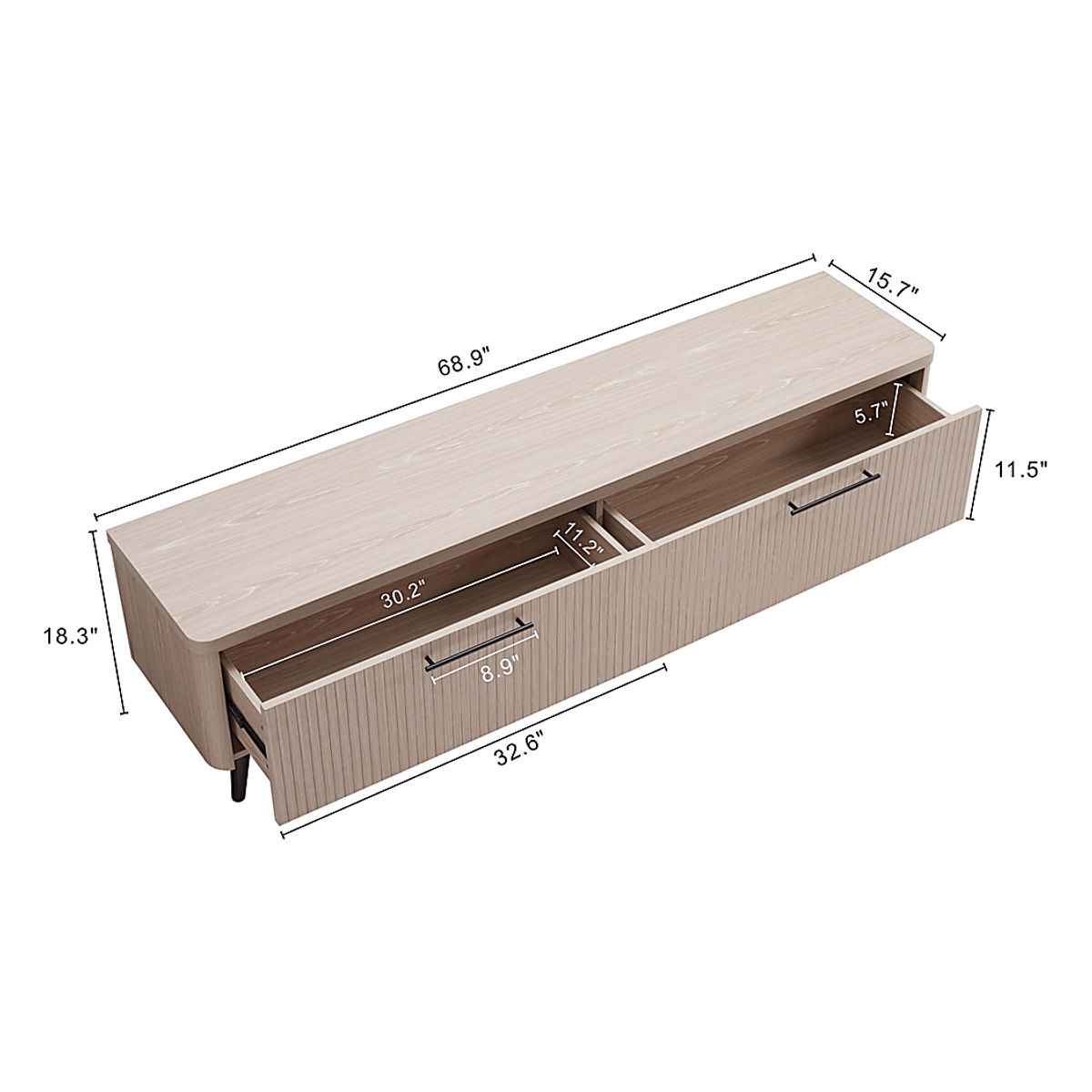 Kassy Beige 69" Console | Rooms to Go
