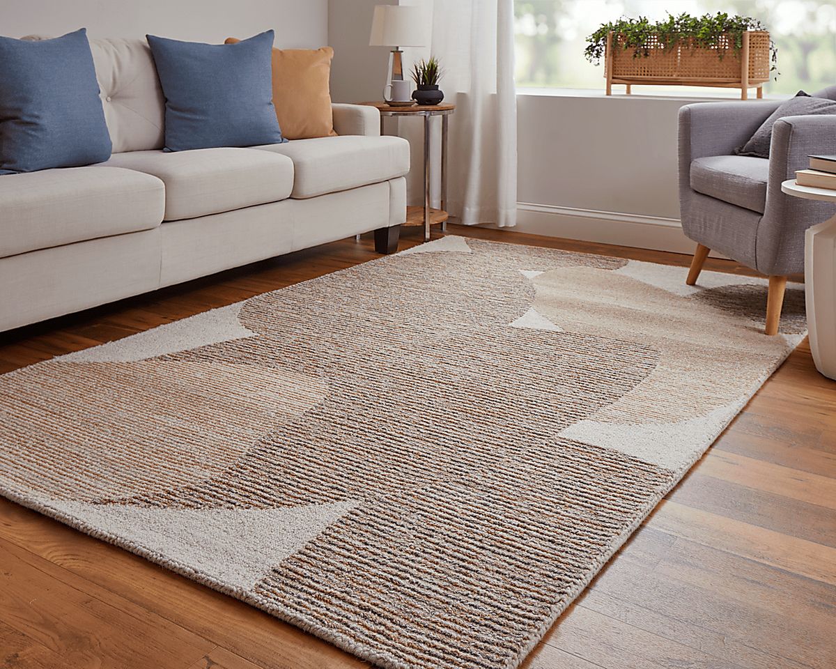Kayode Brown,Ivory,Tan Beige,Brown Rugs | Rooms to Go