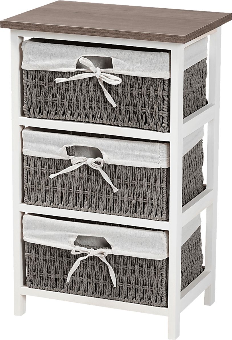 Kayoming White 3 Basket Storage Unit - Rooms To Go