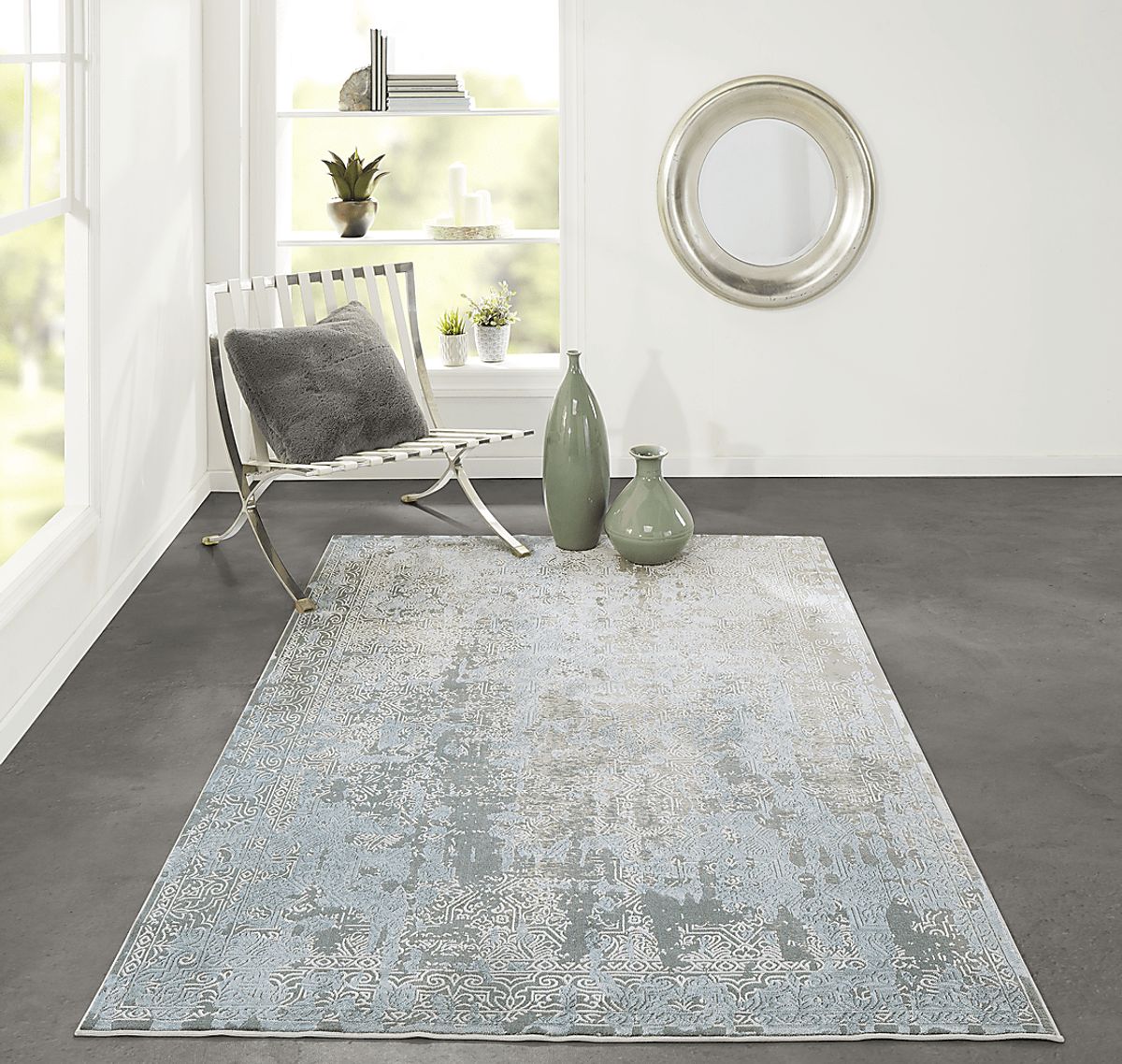 Kaze Ice Blue Rugs | Rooms to Go