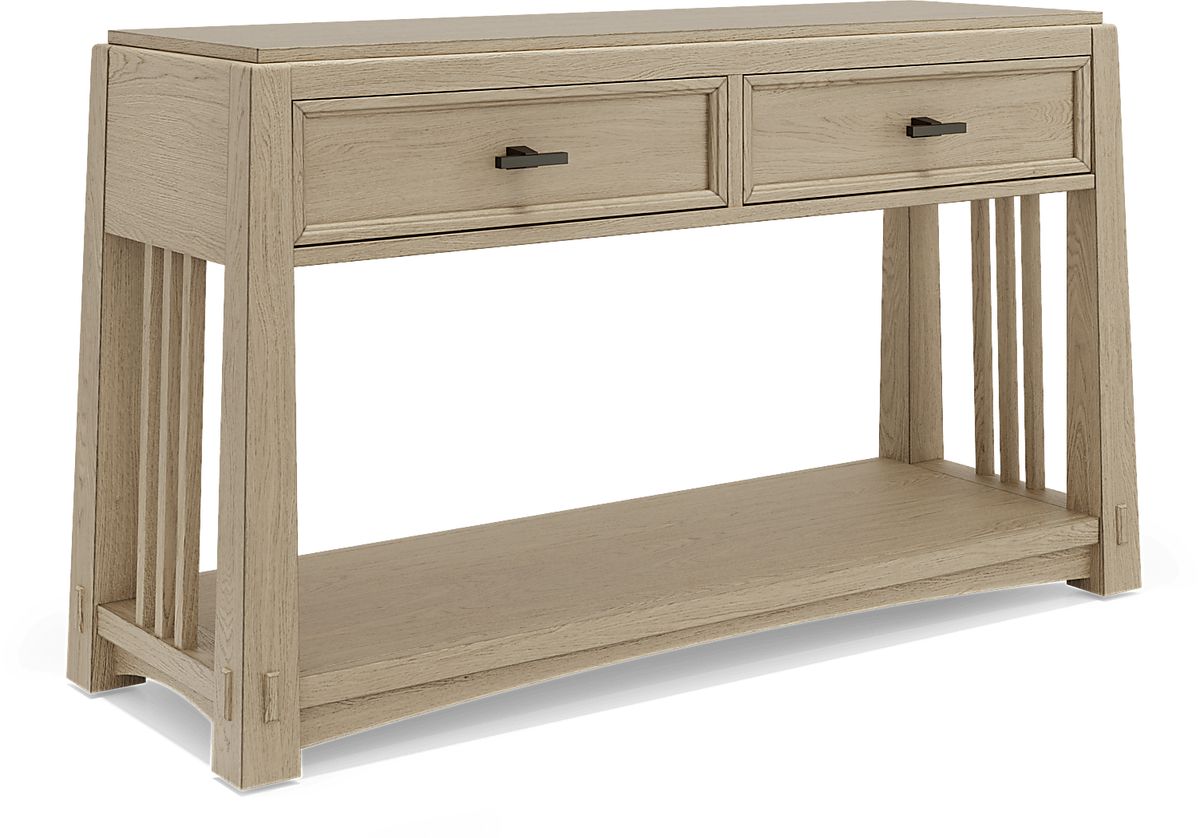 Keaton Natural Light Wood Sofa Table | Rooms to Go