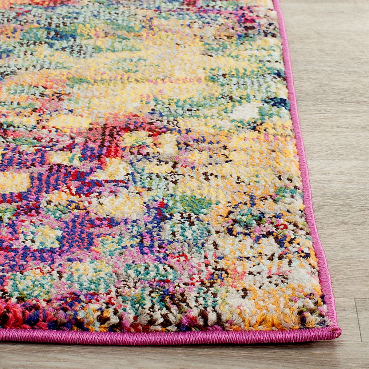 Keeva Pink Polypropylene Fabric Rug | Rooms to Go