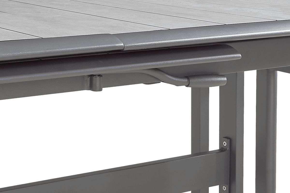 Kellen 5 Pc Charcoal Gray Aluminum Outdoor Dining Set With Extension ...