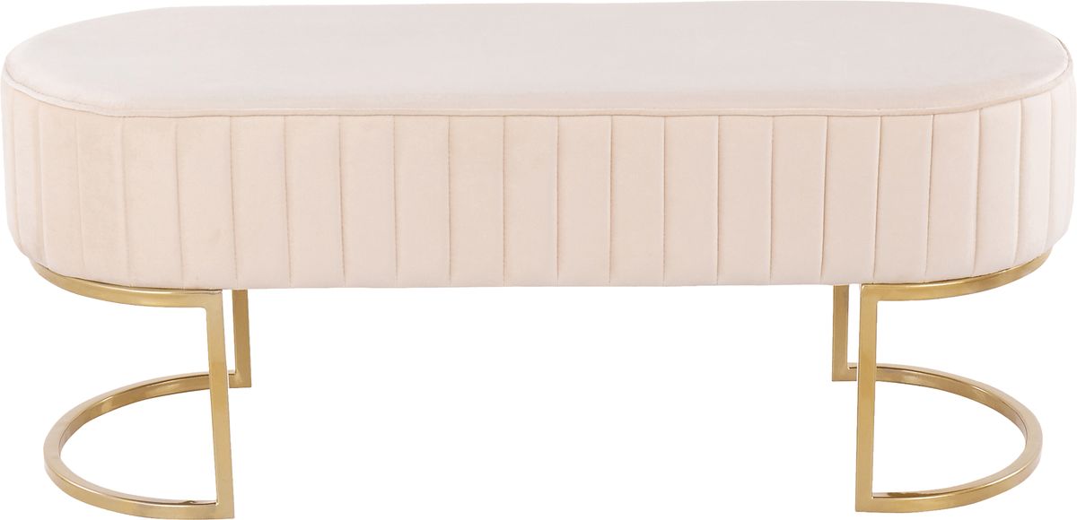 Kelvington Cream Beige Accent Bench | Rooms to Go