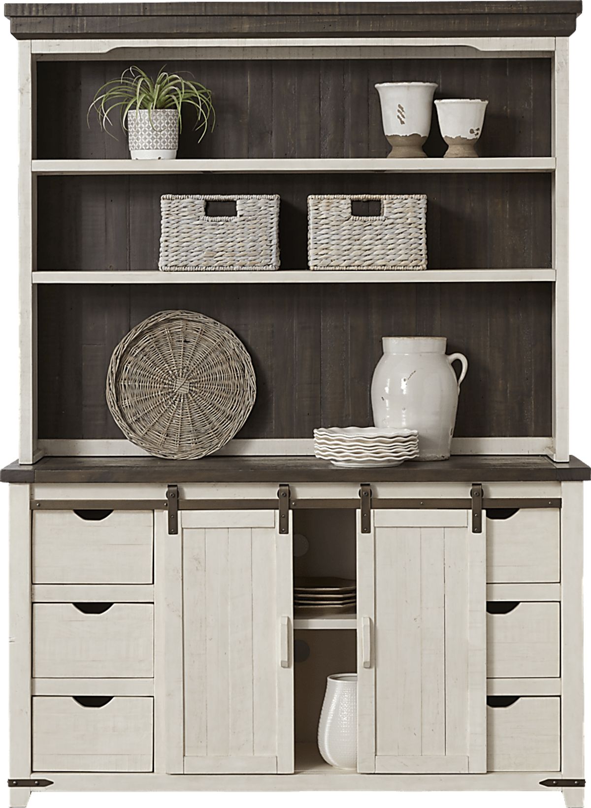Kenbridge White Colors,White 2 Pc Server With Hutch | Rooms to Go