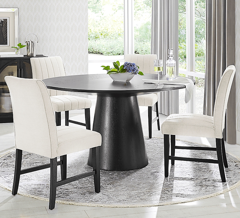 Kendall 5 Pc Black Black,Colors White Dining Room Set With 59" Dining ...