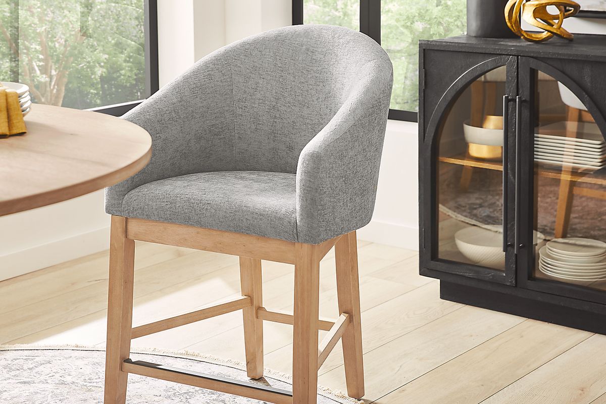 Kendall Natural Light Wood Gray Counter Height Stool | Rooms to Go