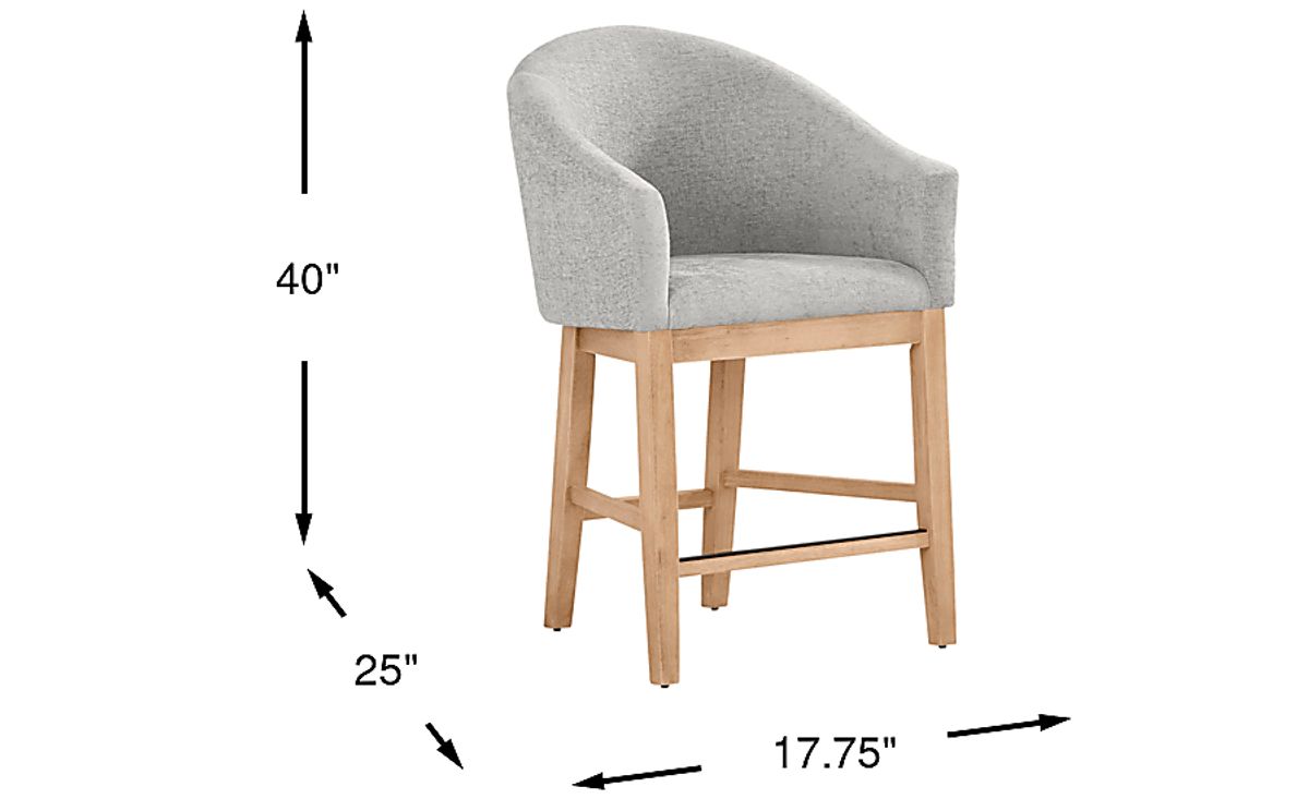 Kendall Natural Light Wood Gray Counter Height Stool | Rooms to Go