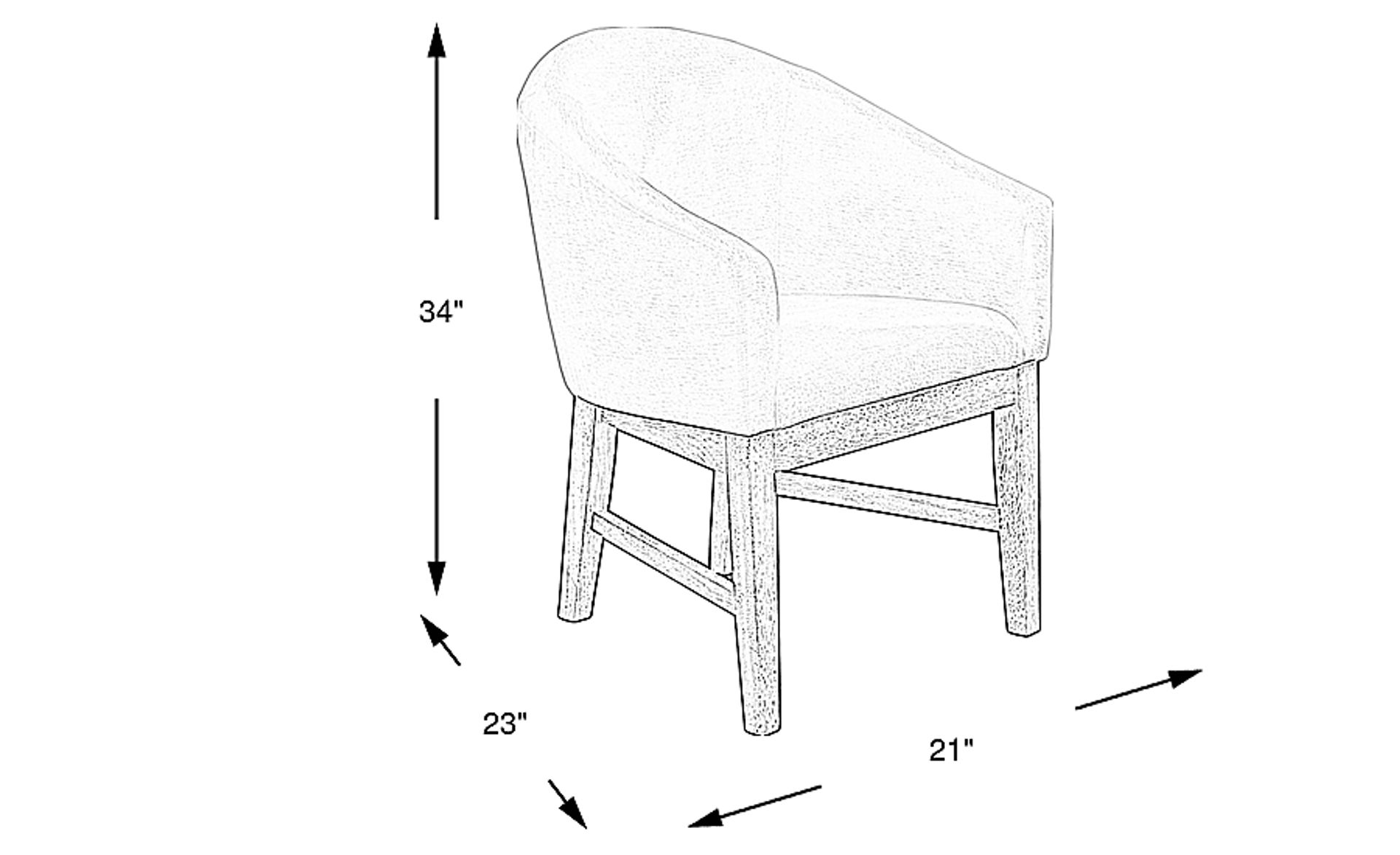 Kendall Natural Light Wood White Arm Chair | Rooms to Go