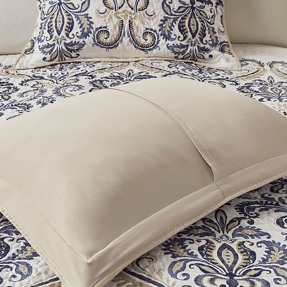 Kenison Blue Microfiber,Polyester 6 Pc Full/Queen Coverlet Set | Rooms ...