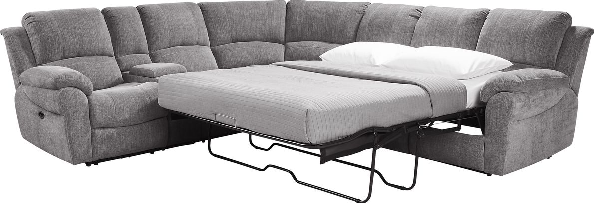 Kenmore Heights Charcoal 5 Pc Power Reclining Sleeper Sectional - Rooms ...