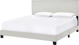 Kernite Light Gray Polyester Fabric King Bed | Rooms to Go