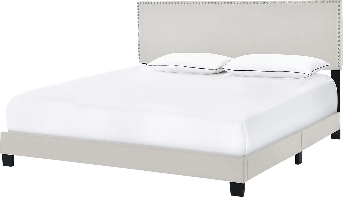 Kernite Light Gray Polyester Fabric King Bed | Rooms to Go