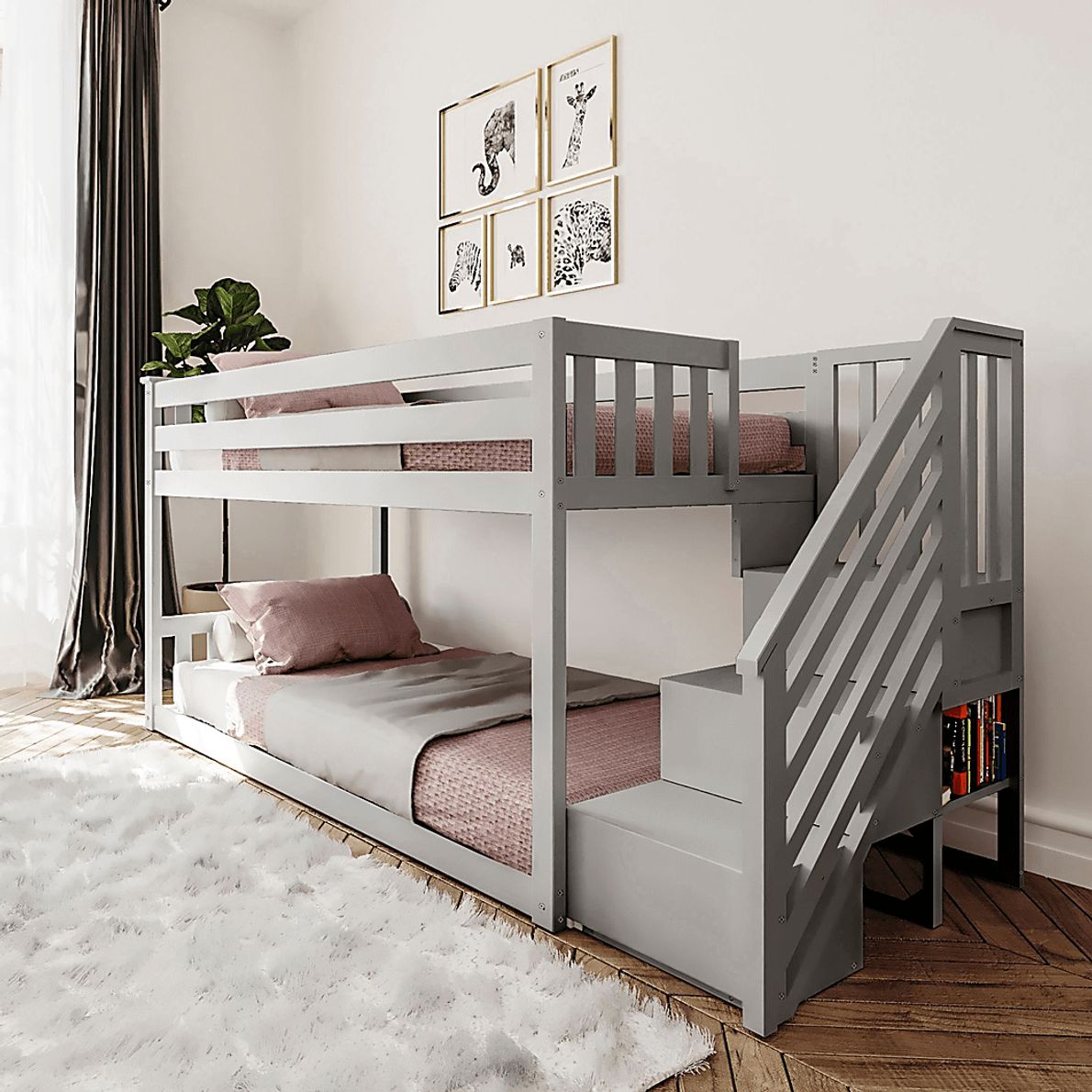 Alejo Gray Twin/Twin Bunk Bed - Rooms To Go