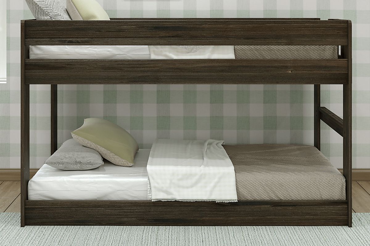 Alzbeta II Brown Dark Wood Twin/Twin Bunk Bed | Rooms to Go