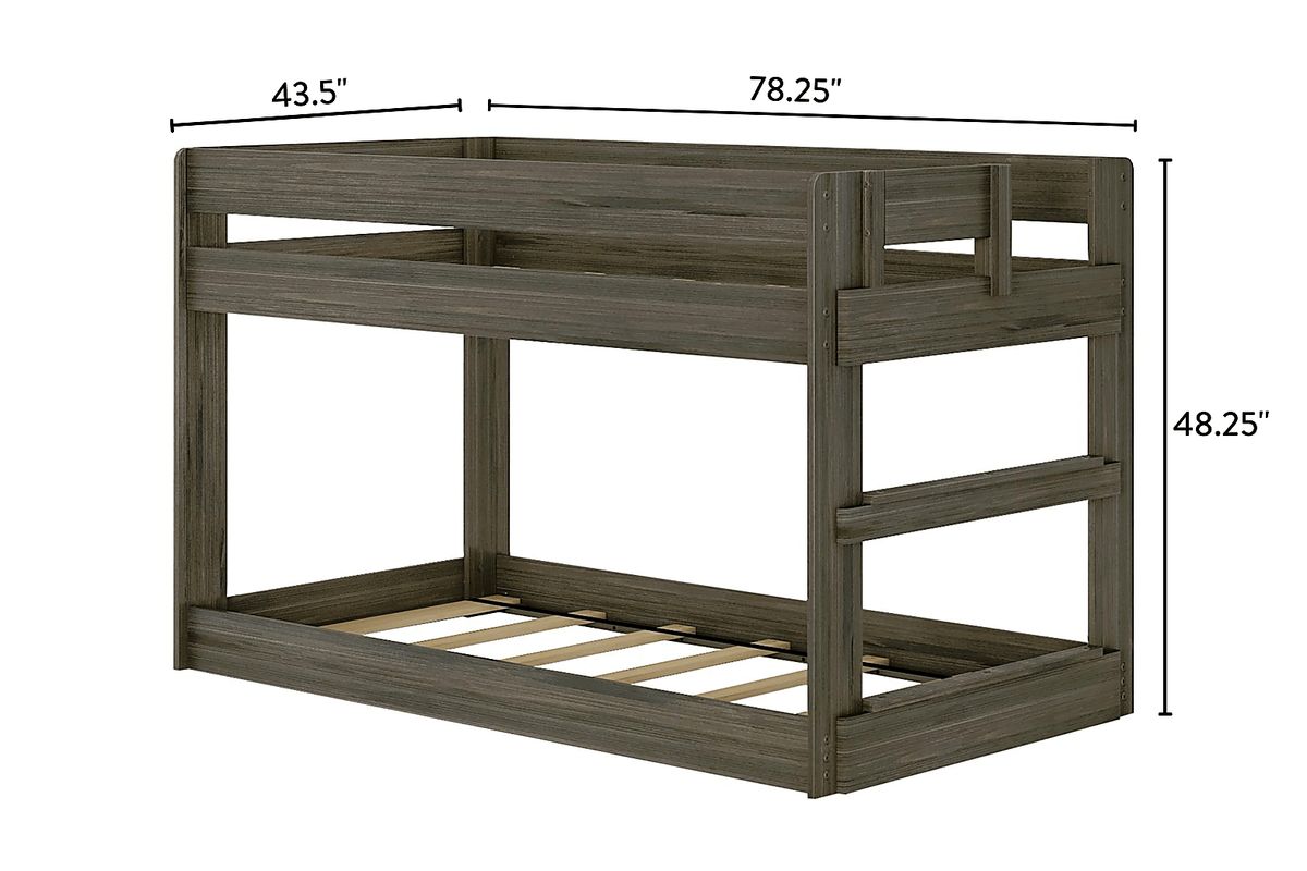 Alzbeta II Brown Dark Wood Twin/Twin Bunk Bed | Rooms to Go