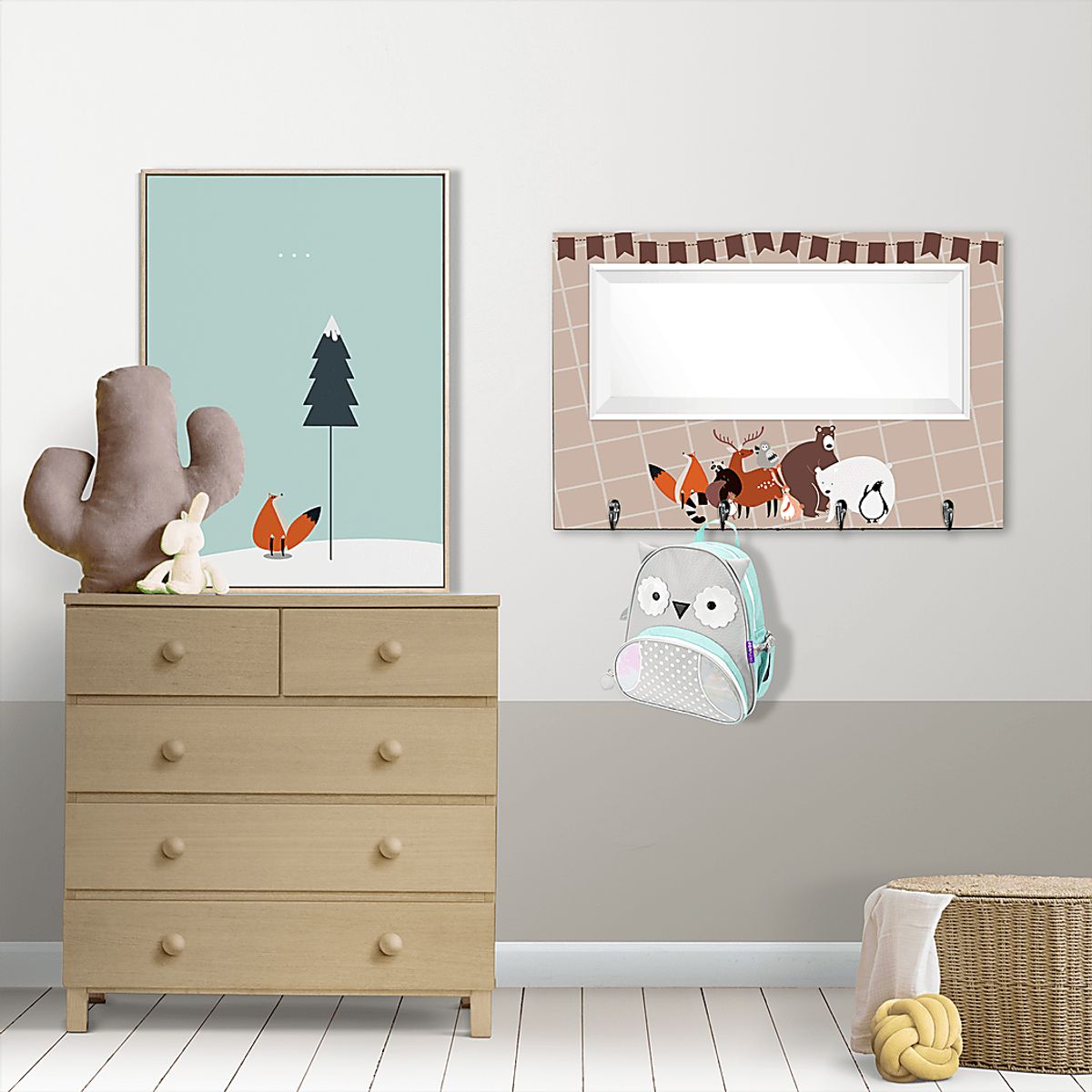 Kids Animal Around Pink Wall Mirror Colors | Rooms to Go