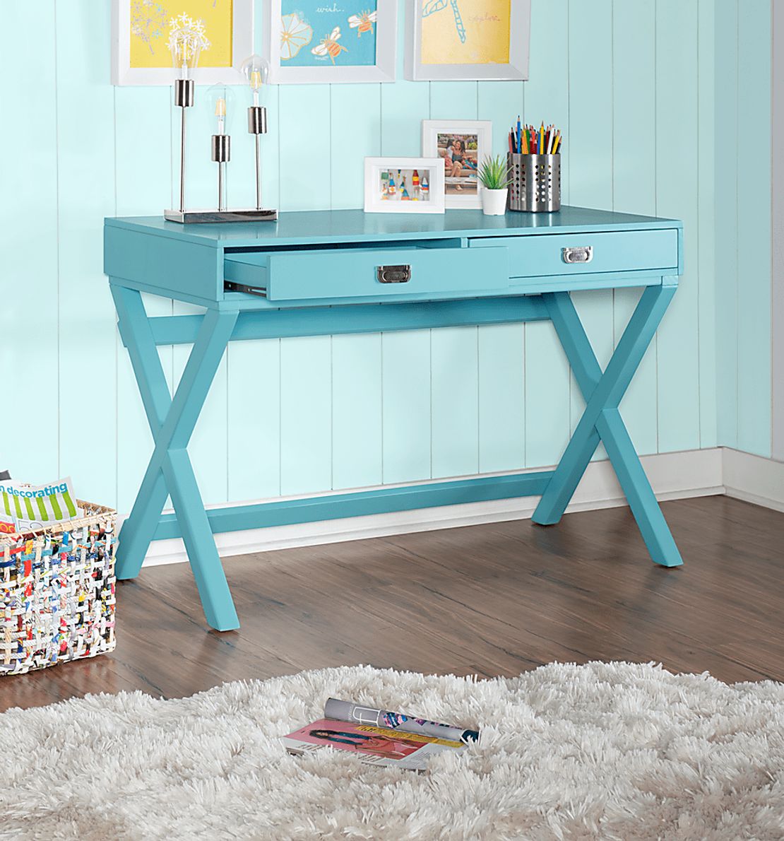 Kids Aranya Blue Desk - Rooms To Go