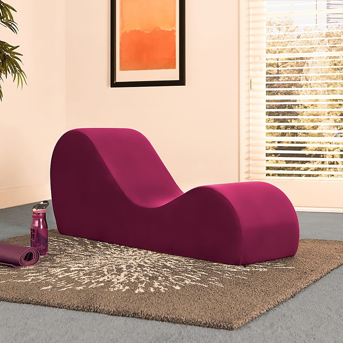 Asanna Red Polyester Fabric Lounge Chair | Rooms to Go
