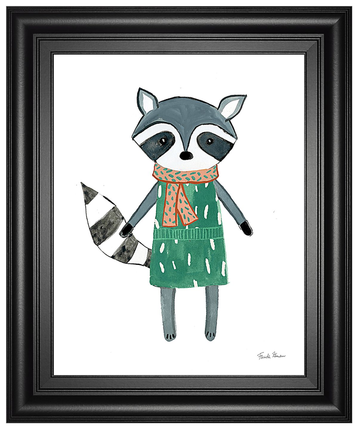 Autumn Raccoon White Artwork | Rooms to Go