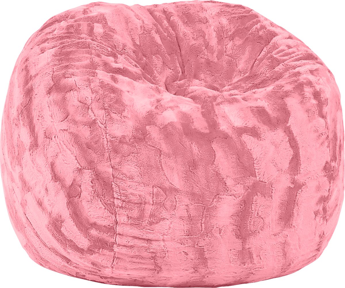 Baigo Pink Polyester Fabric Bean Bag | Rooms to Go