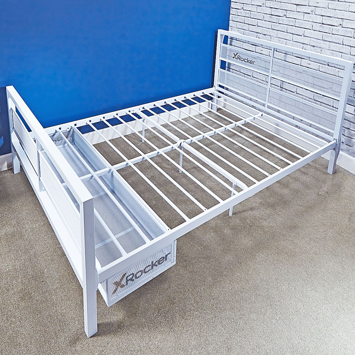 Basecamp White Colors,White Full Size Gaming Bed | Rooms to Go