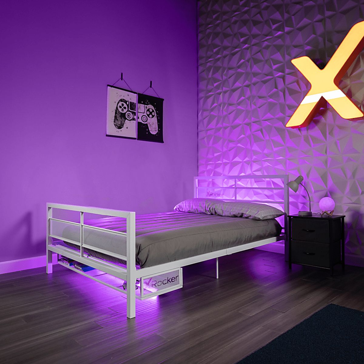 Basecamp White Colors,White Full Size Gaming Bed | Rooms to Go