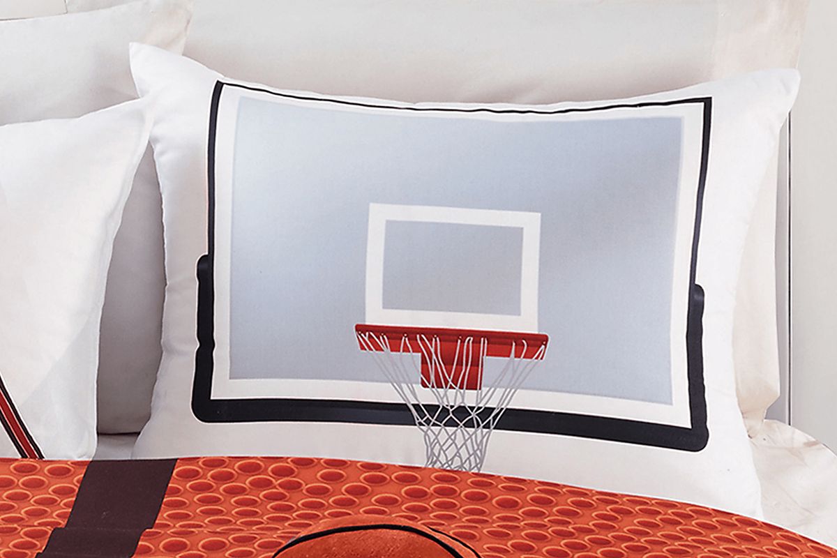 Basketball Dream Orange Orange,Red Twin Comforter Set | Rooms to Go