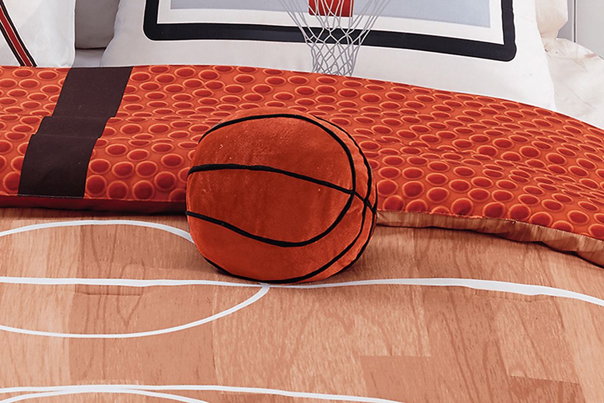 Basketball Dream Orange Orange,Red Full Comforter Set | Rooms to Go