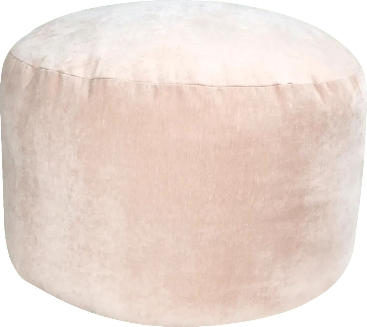 Bathilda Blush Beige Cotton Fabric Floor Poufette | Rooms to Go