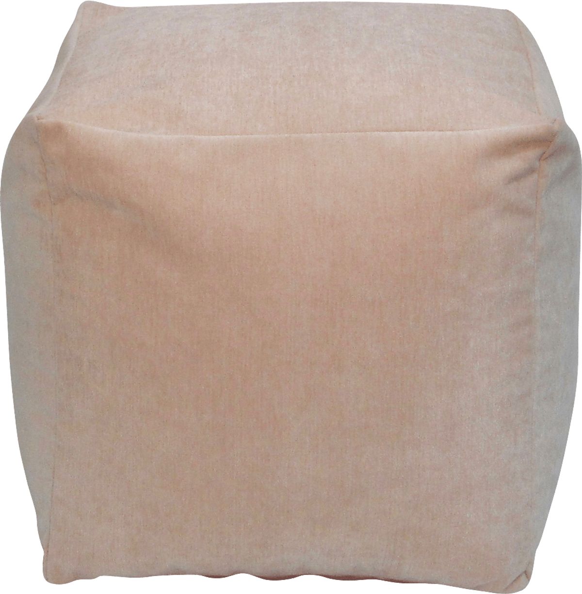 Bathilda Blush Beige Cotton Fabric Square Floor Poufette | Rooms to Go