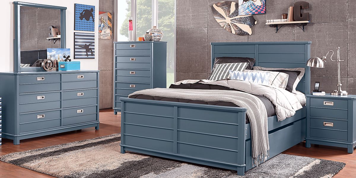 Bay Street 5 Pc Blue Colors Twin Bedroom Set - Rooms To Go