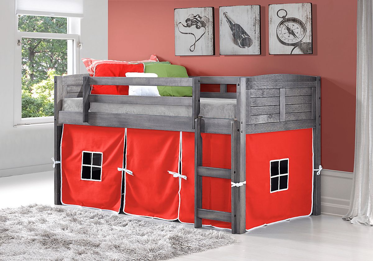 Beland Gray Twin Loft Bed With Tent | Rooms to Go