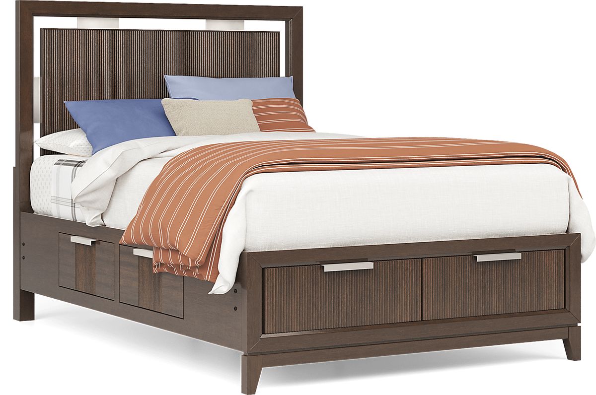Bellante Jr. 3 Pc Walnut Dark Wood Full Storage Bed | Rooms to Go