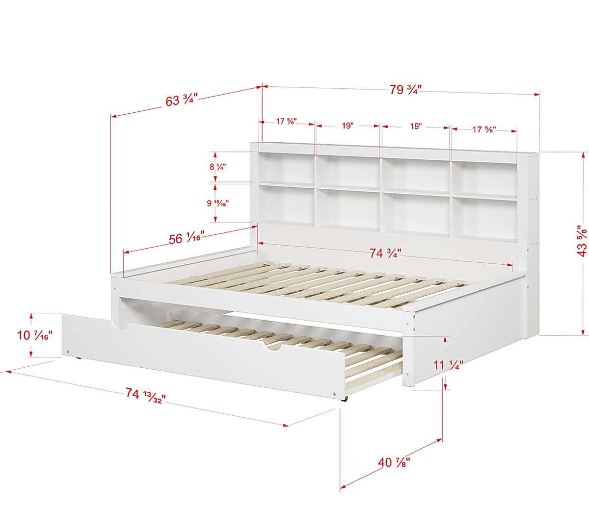 Biserka II Full Daybed With Bookcase And Trundle | Rooms to Go