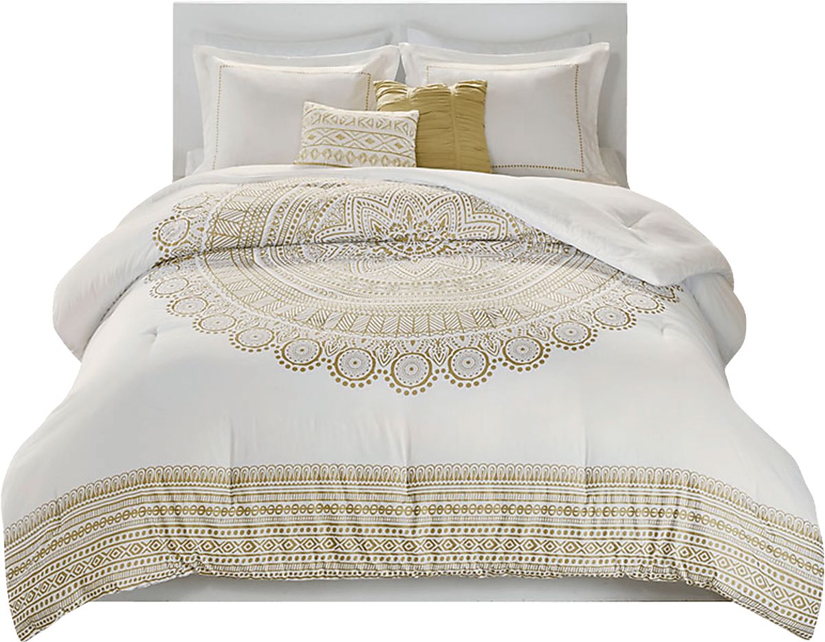 Boho Mandala Gold Yellow Twin XL Comforter Set | Rooms to Go